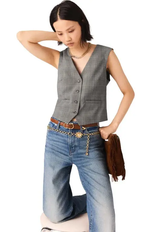 Maje Checked Tailored Vest
