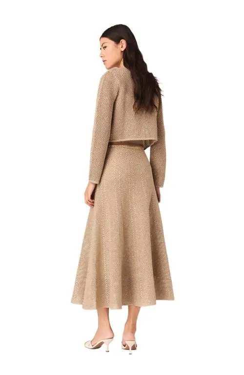 Maje Rhinestone Knit Cardigan - Nude
