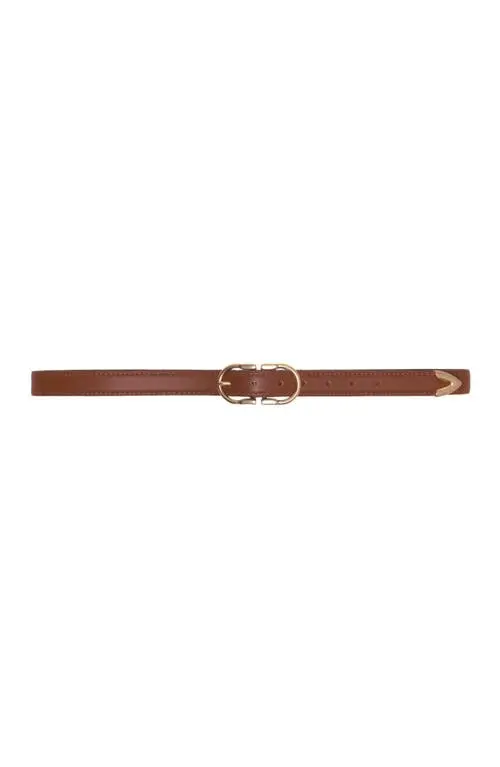 Maje Double-buckle Leather Belt - Camel