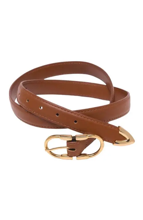 Maje Double-buckle Leather Belt - Camel