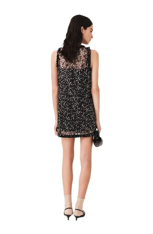 Maje Rhinestone Floral Dress