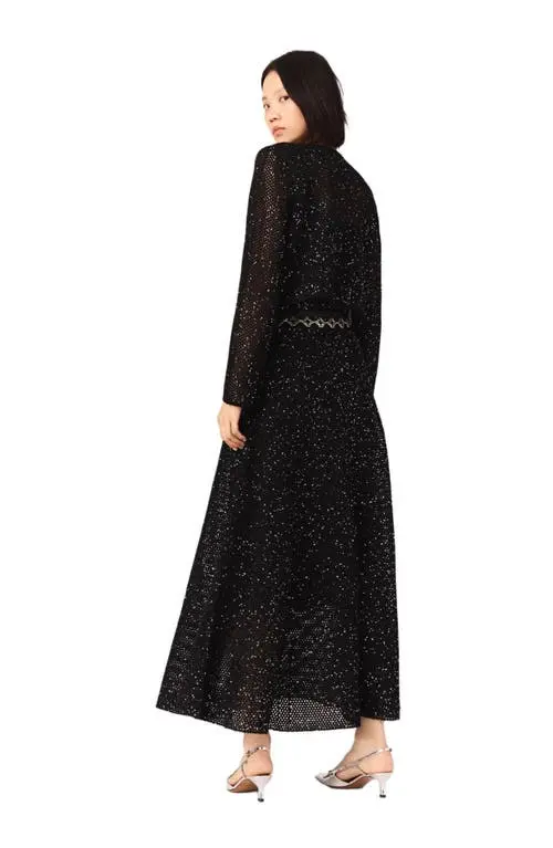 Maje Rhinestone Cardigan - Black