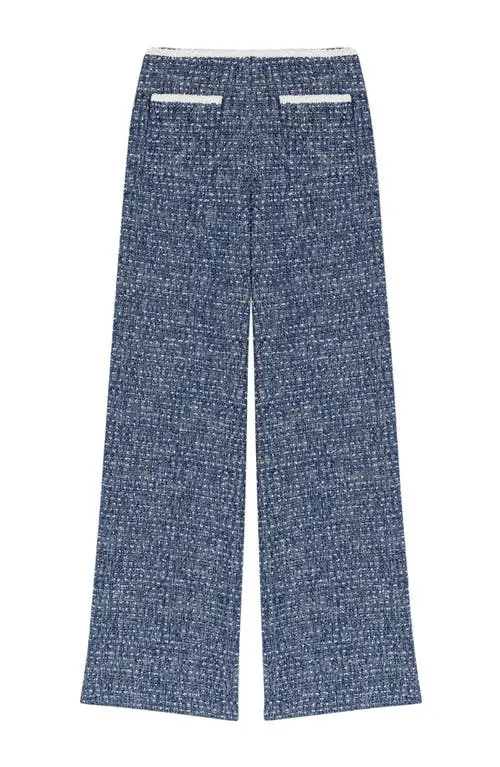 Maje Tweed Wide-leg Trousers