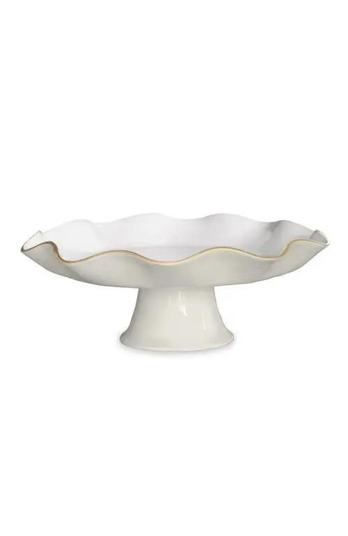 BEATRIZ BALL COLLECTION Encanto Carola Pedestal Cake Plate - Cream And White