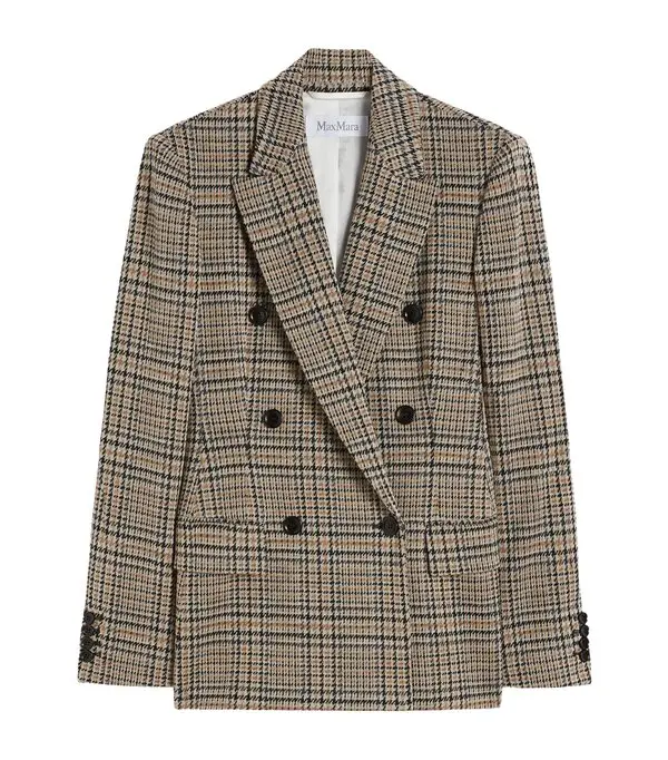 Max Mara Wool-cotton Check Blazer