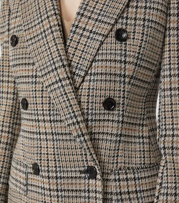 Max Mara Wool-cotton Check Blazer