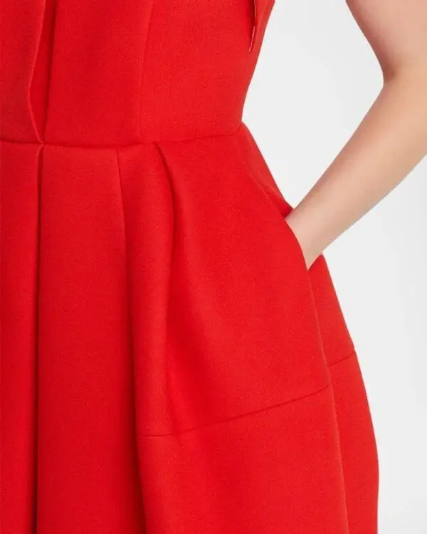 Dice Kayek Short-sleeve Pleated Mini Dress