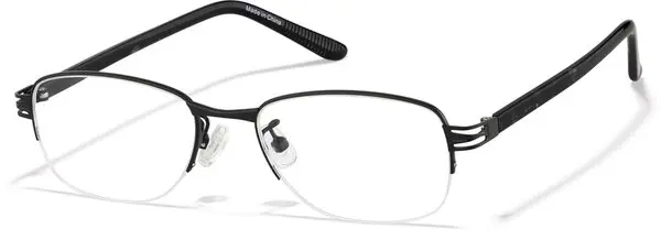 Zenni Oval Mixed Frame Glasses - Black