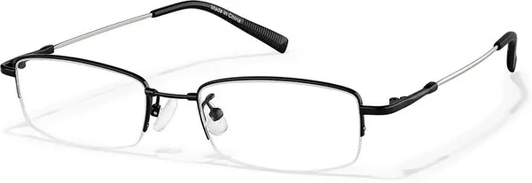 Zenni Rectangle Flex Titanium Half Rim Eyeglasses - Black