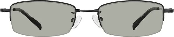 Zenni Rectangle Flex Titanium Half Rim Eyeglasses - Black