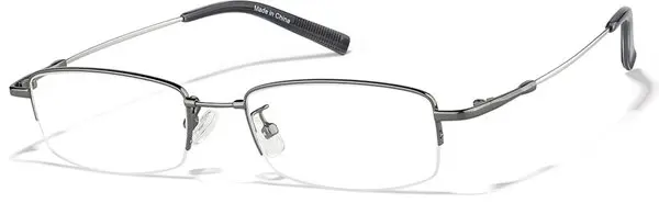 Zenni Rectangle Flex Titanium Half Rim Eyeglasses - Gunmetal Gray