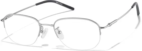 Zenni Rectangle Flex Titanium Half Rim Eyeglasses - Silver