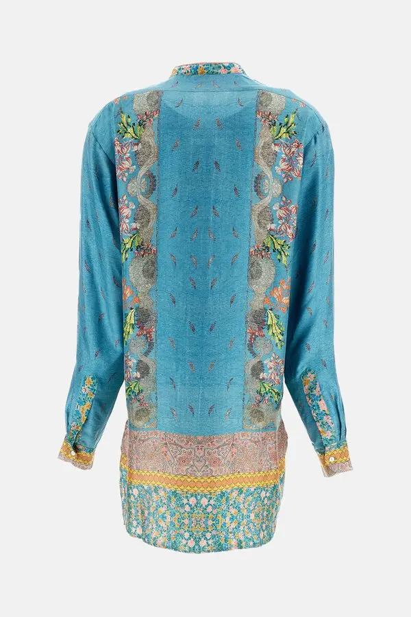 PIERRE-LOUIS MASCIA Silk Floral Paisley Print Shirt