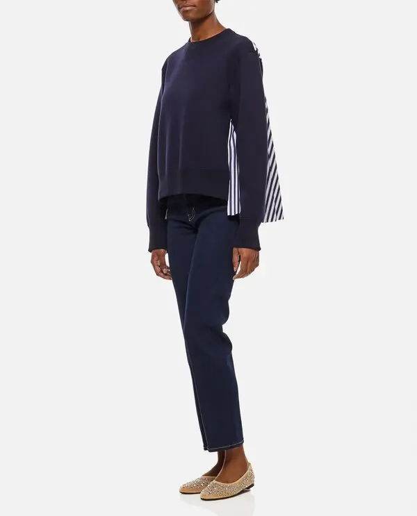 Sacai Pullover With Pleated Back - Blue