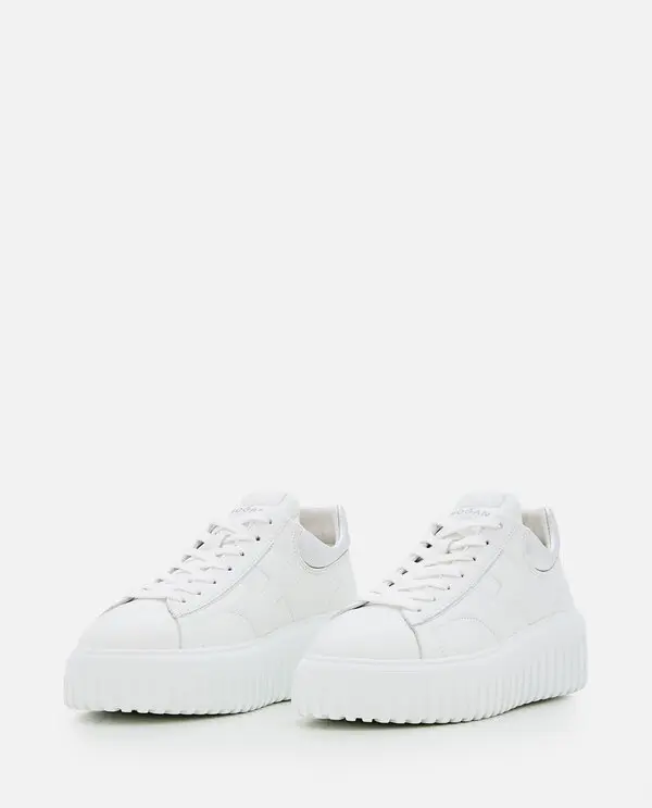 Hogan Laced Sneakers With H-stripes - White