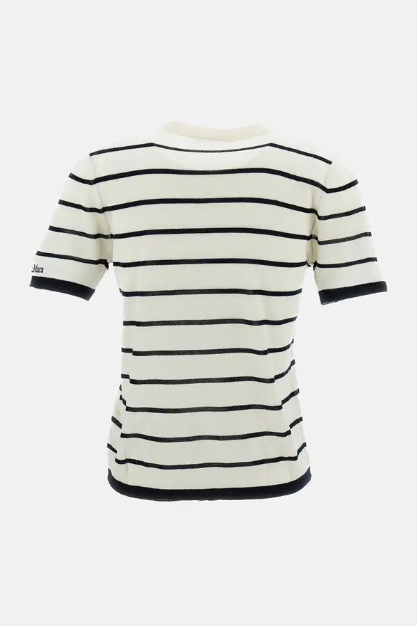 Max Mara Short Sleeve Cashmere Sweater - Multicolor