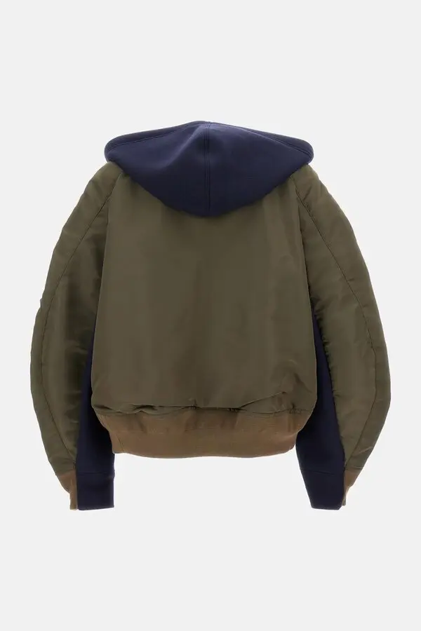 Sacai Zip-up Hooded Sweatshirt - Multicolor