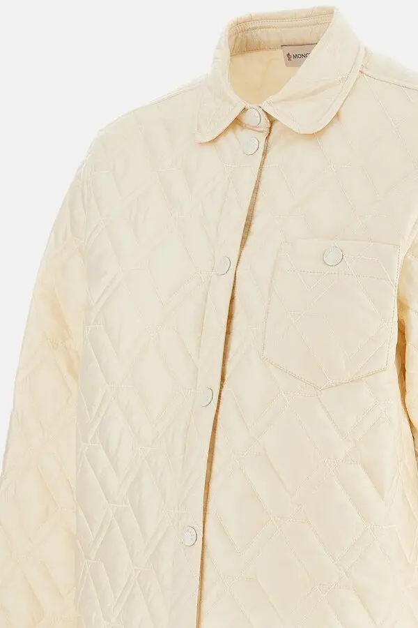 Moncler Quilted Shirt Jacket - Beige