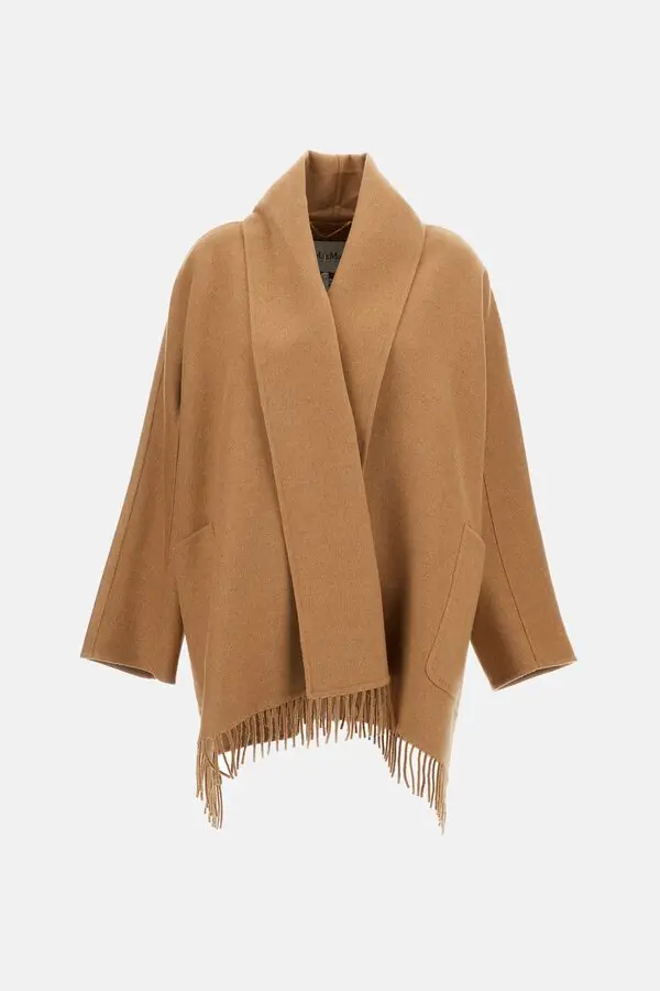 Max Mara Camel Wool Cardigan Coat
