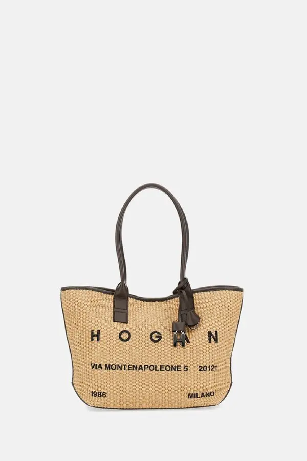 Hogan Raffia Shopping Bag