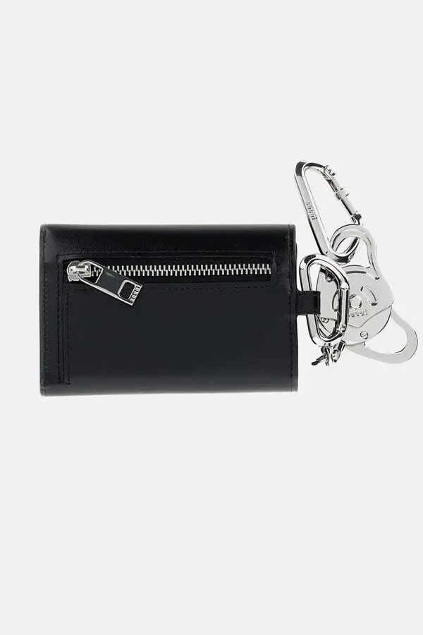 Sacai Portafoglio Tri-fold Con Moschettone - Nero