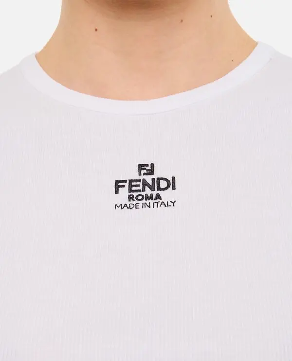 Fendi Ribbed Cropped T-shirt
