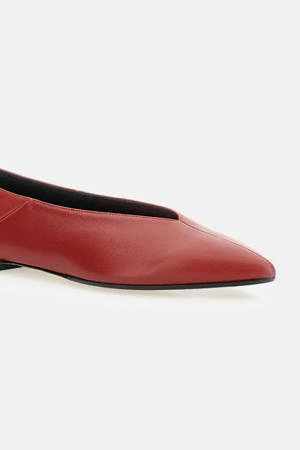 AeydĒ Moa Nappa Ballet Flats - Rosso