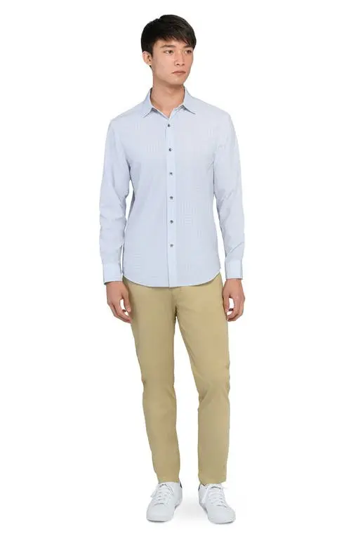W.R.K Slim Fit Light Grid Check Performance Button-up Shirt - Green