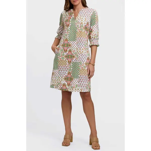 Foxcroft Alicia Patchwork Shift Dress
