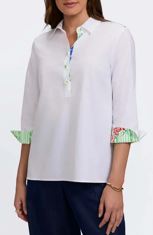 Foxcroft Therese Shirt - Green Multi