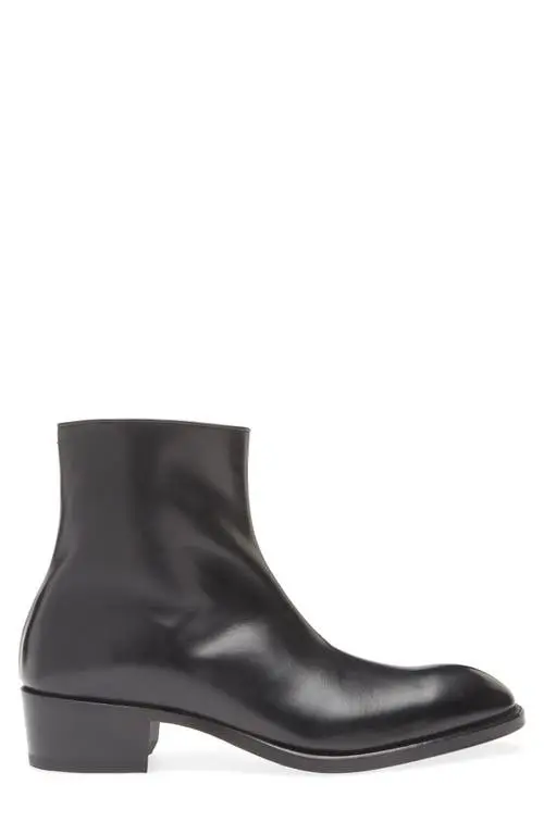 TOM FORD Vincent Leather Ankle Boots - Black