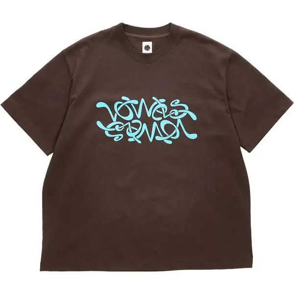 VOWELS Double Scribble Tee - Brown