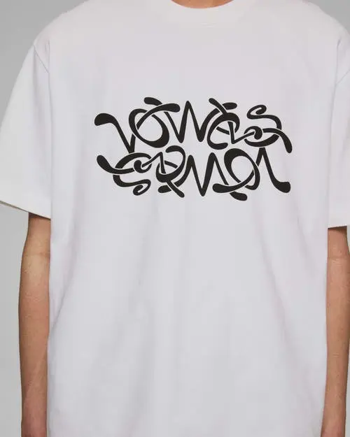 VOWELS Double Scribble Tee - White