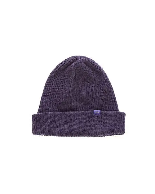 VOWELS Solid Wool Blend Beanie - Purple
