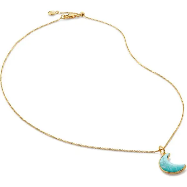 Monica Vinader Fei Moon Pendant Necklace - Gold Vermeil