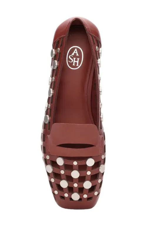 Ash Bali Studded Cutout Loafer - Marsala