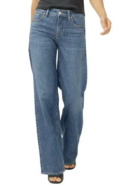 SILVER JEANS CO. Suki Curvy Mid-rise Wide-leg Jeans - Broydon