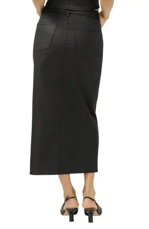 SILVER JEANS CO. Midi Denim Skirt With Front Slit
