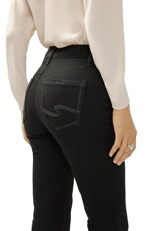 SILVER JEANS CO. Avery High Waist Slim Bootcut Jeans - Black