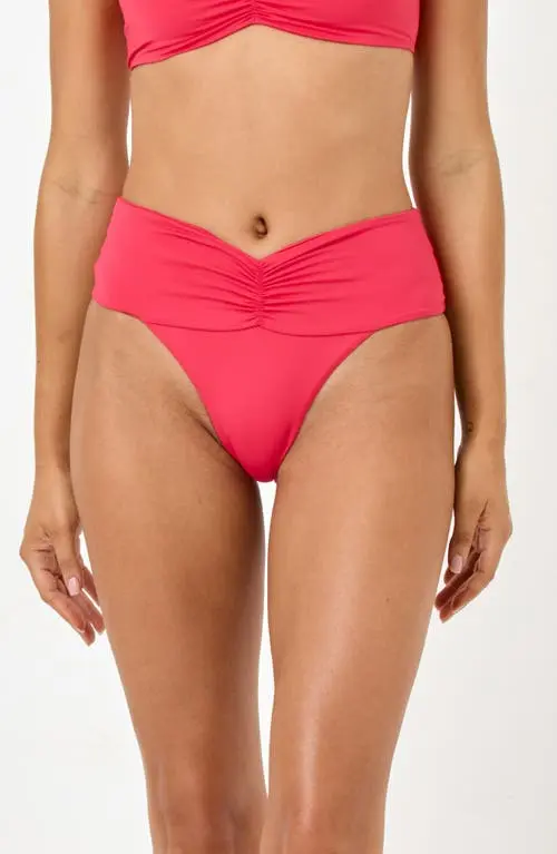 L*Space Bardot Ruched Bikini Bottom - Pout