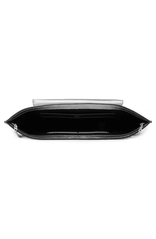BEHNO Nadia Leather Clutch - Silver