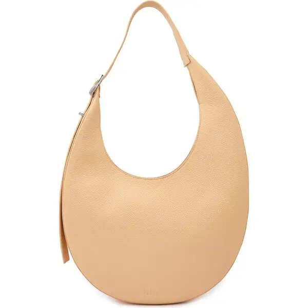 BEHNO Large Ina Crescent Shoulder Bag - Peach