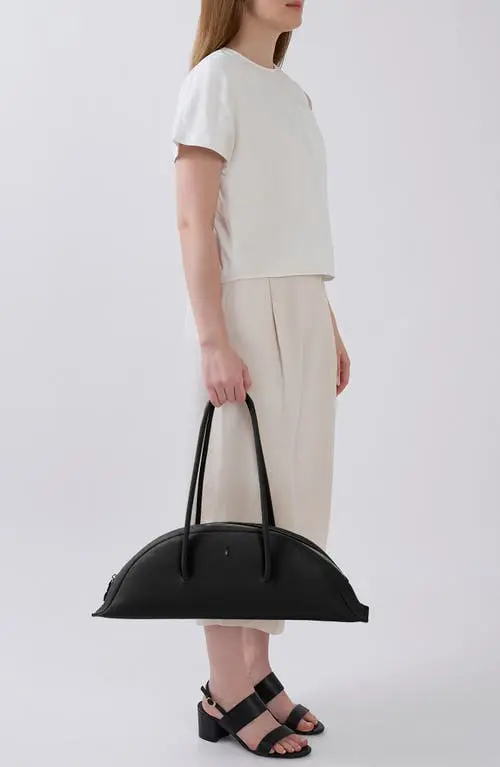 BEHNO Laverne Leather Bowler Bag - Black