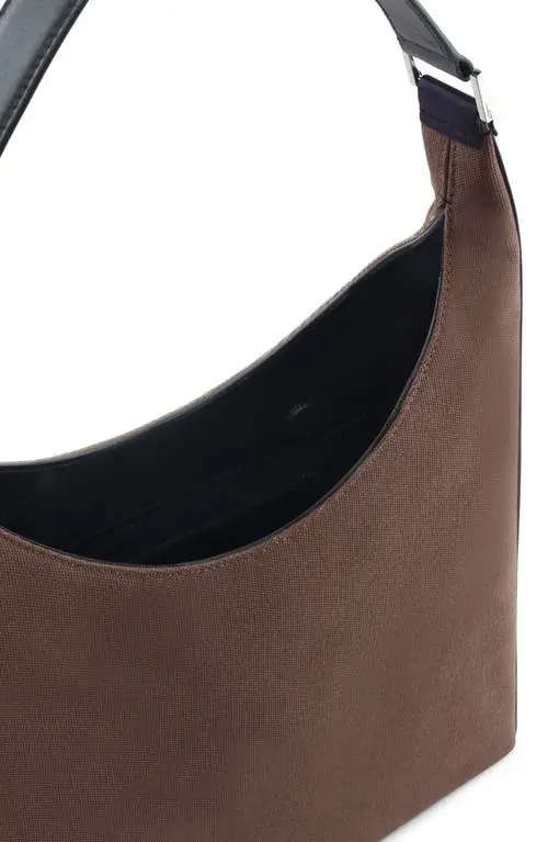 BEHNO Canvas Shoulder Bag - Cacao/black