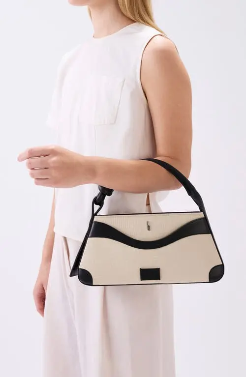 BEHNO Melina Canvas Crossbody Satchel - Sand/black