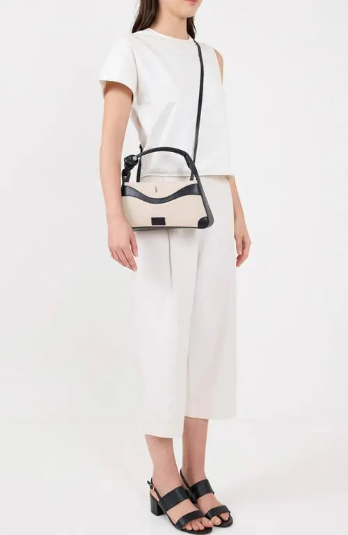 BEHNO Melina Canvas Crossbody Satchel - Sand/black