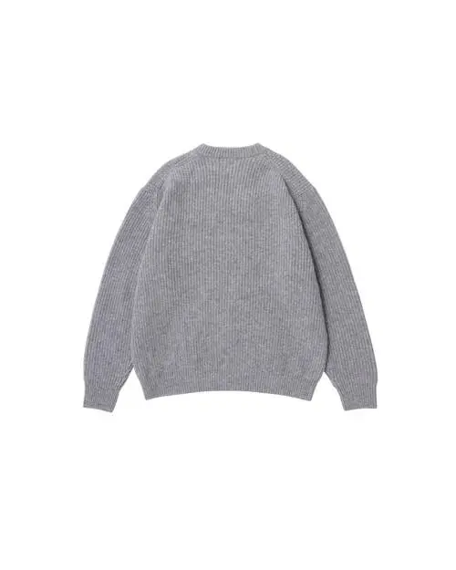 VOWELS Baby Alpaca Crewneck Sweater - Light Grey