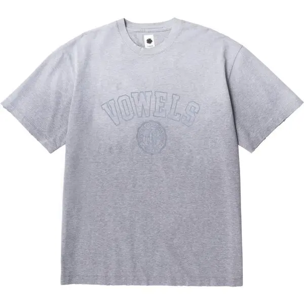 VOWELS Faded Collegiate Tee - Grey Heather