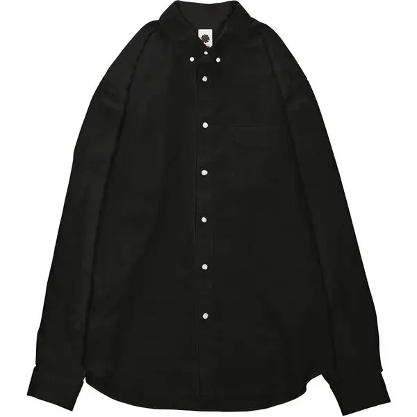 VOWELS Cashmere Button Down Shirt - Black