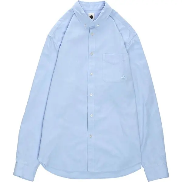 VOWELS Cashmere Button Down Shirt - Light Blue